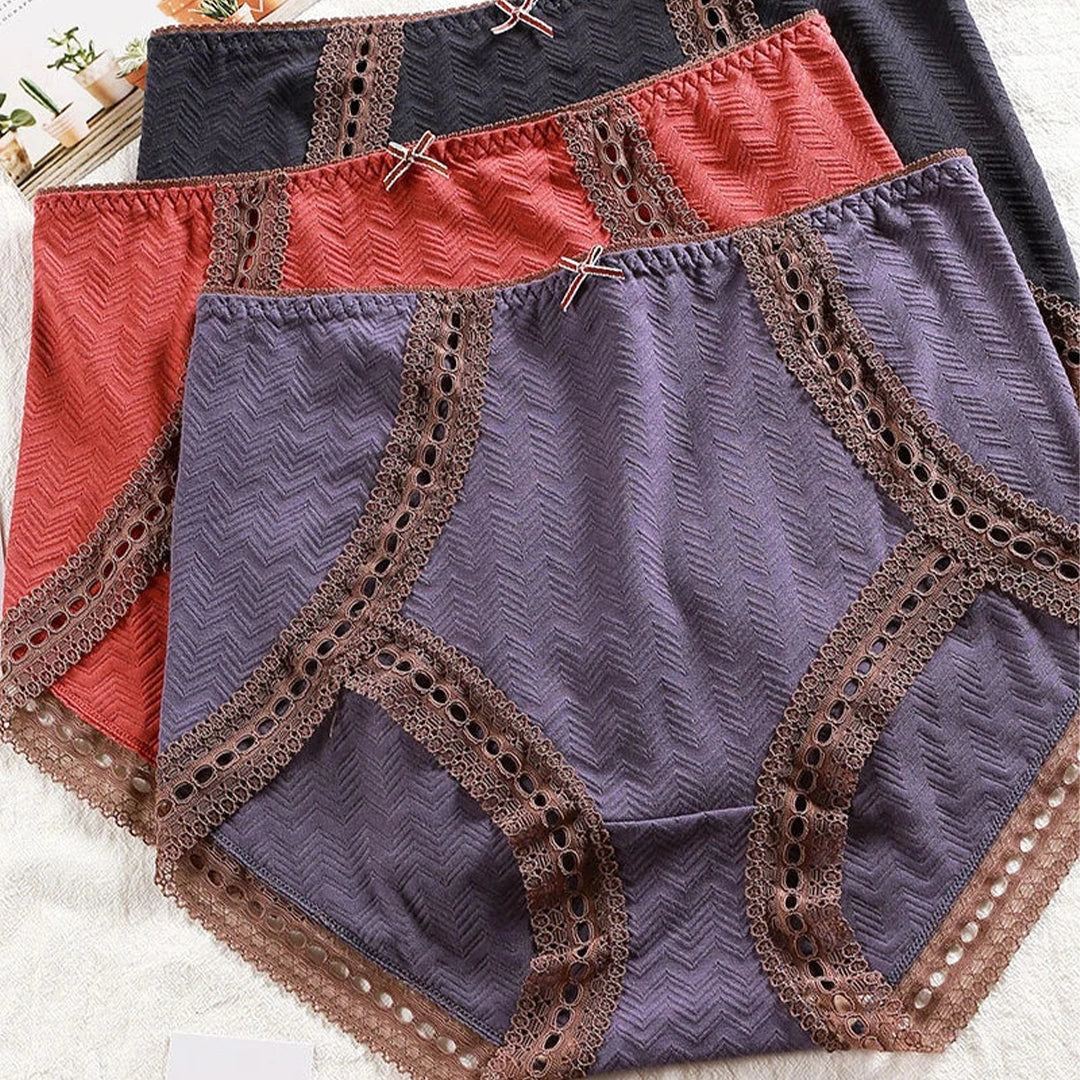 Shop Now | Sajiero Net Design Plus Size Brief Cotton Panty