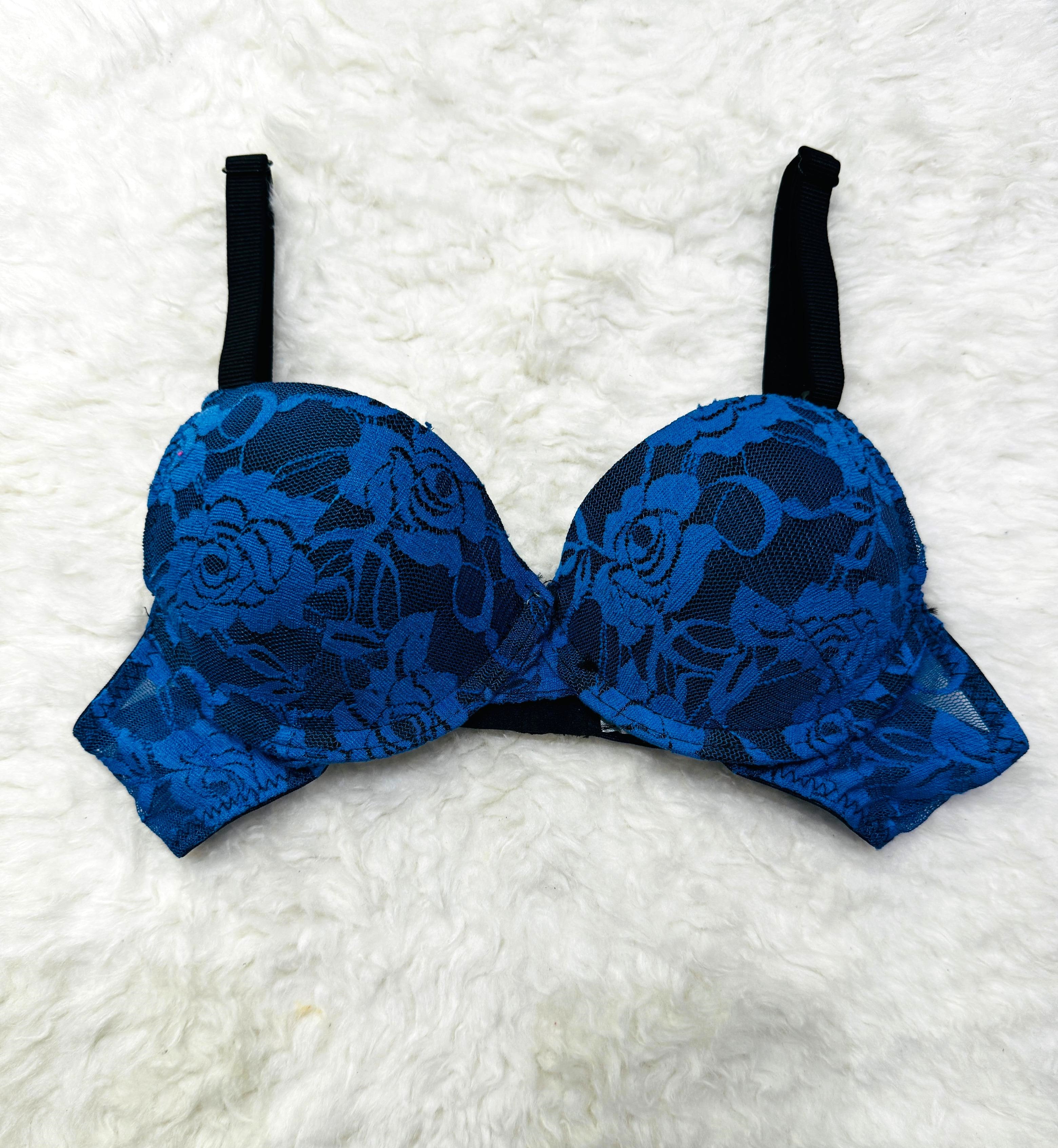 Shop Now | Sajiero Spark Blue Floral Casual Padded Bra